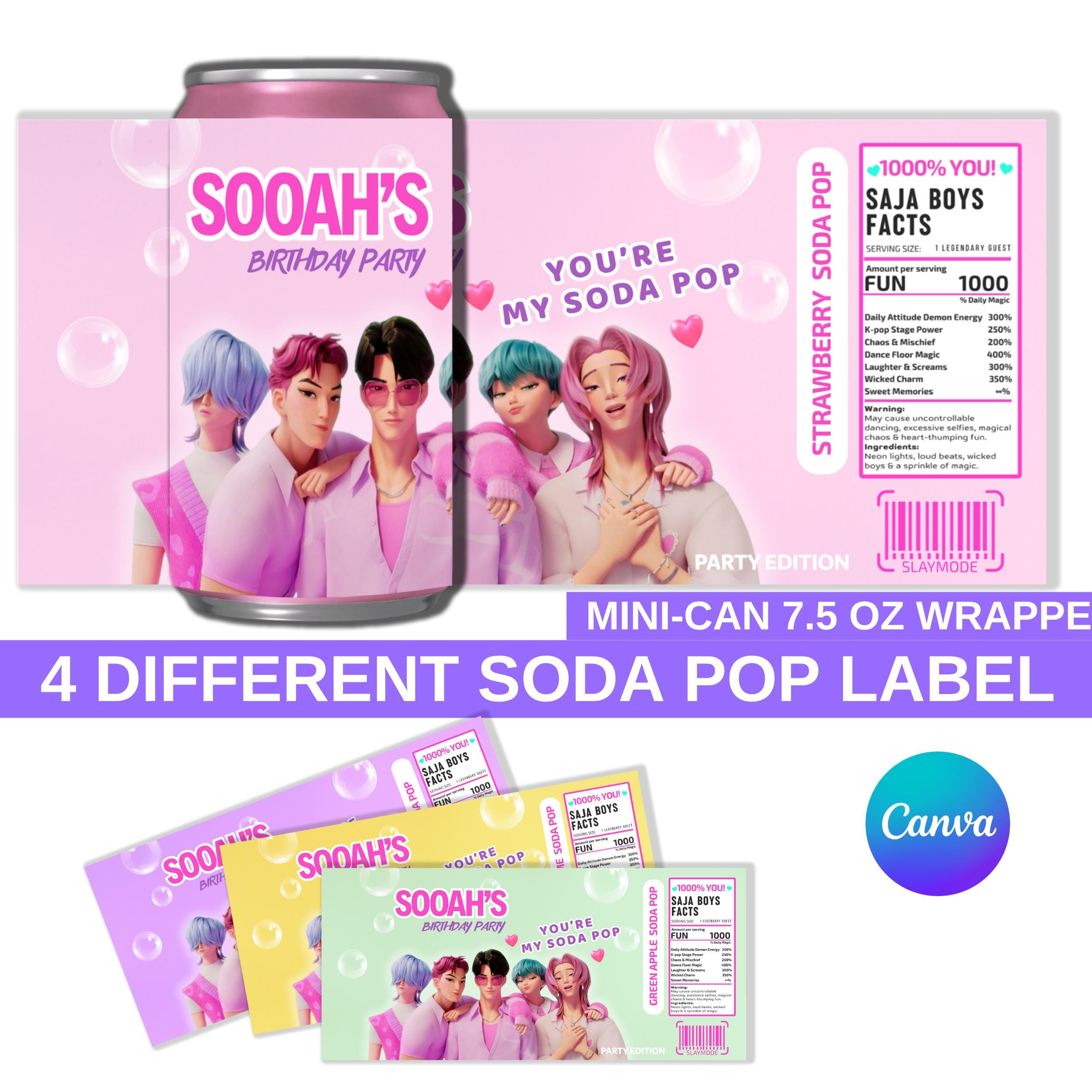 Personalised Kpop Demon Hunter Water Bottle Label, Custom Birthday ...