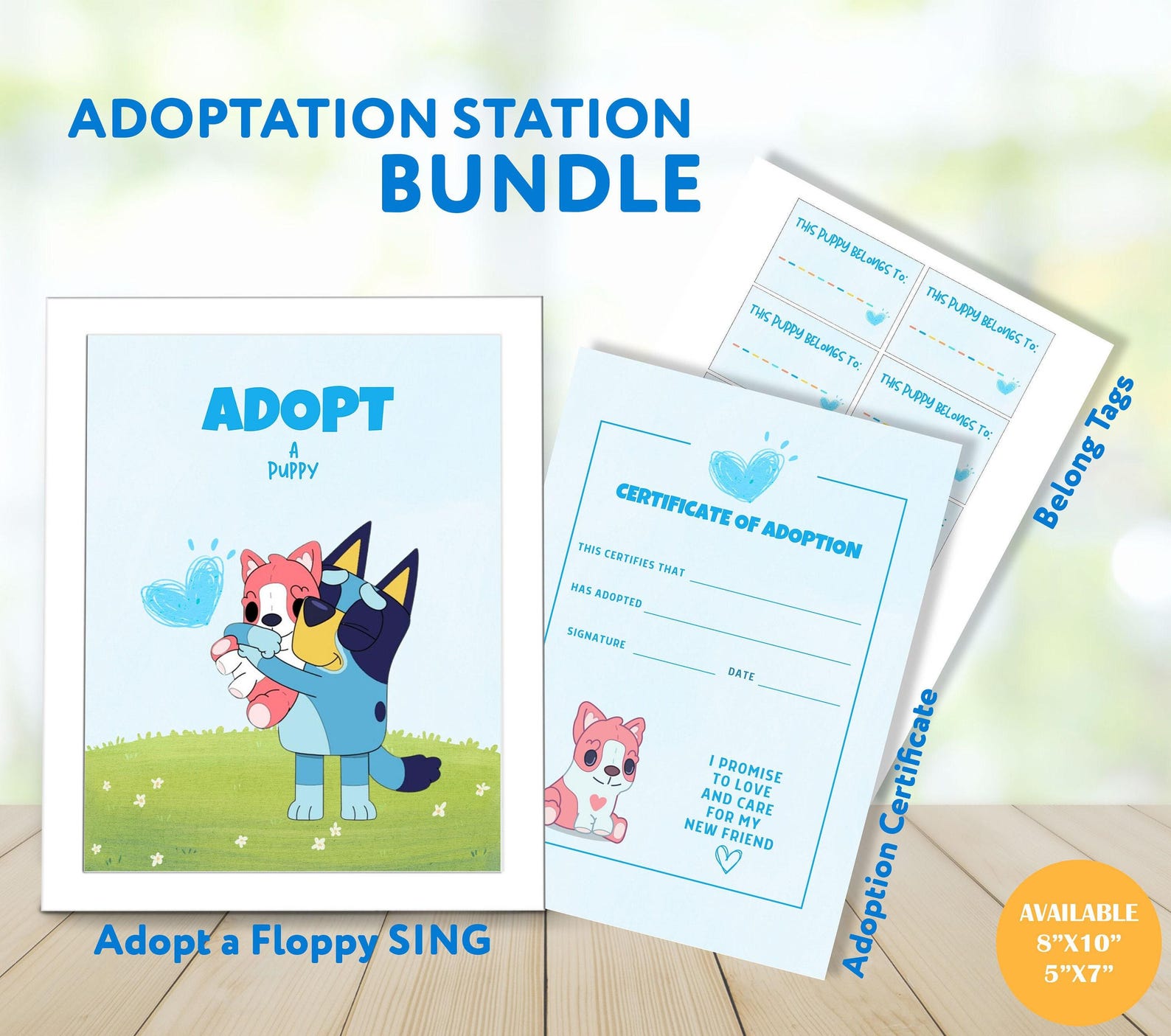 Adopt a Puppy Station Bundle, Adoption Certificate and Sign Instant ...