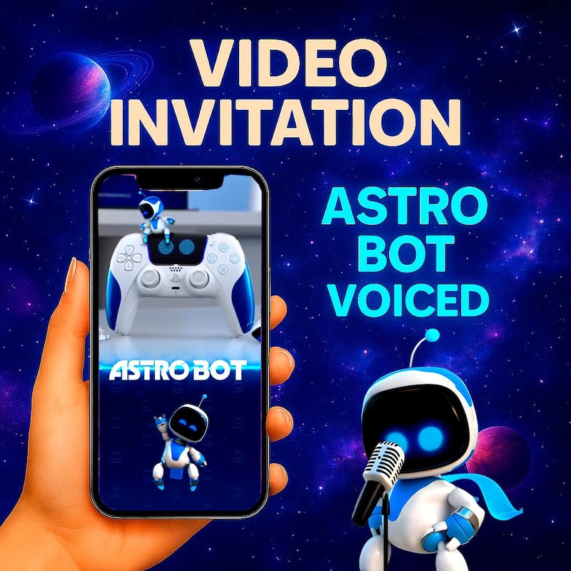 Astro Bots Invitations - Etsy
