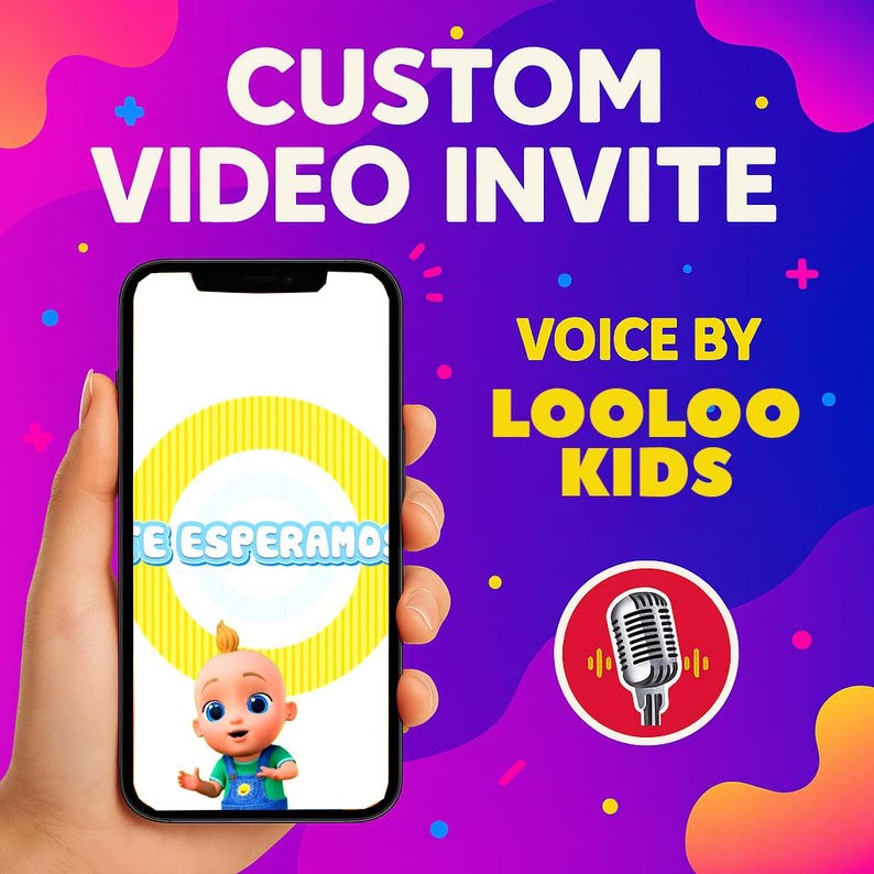 Custom Looloo Kids Birthday Invitation Video, Personalized Voice ...