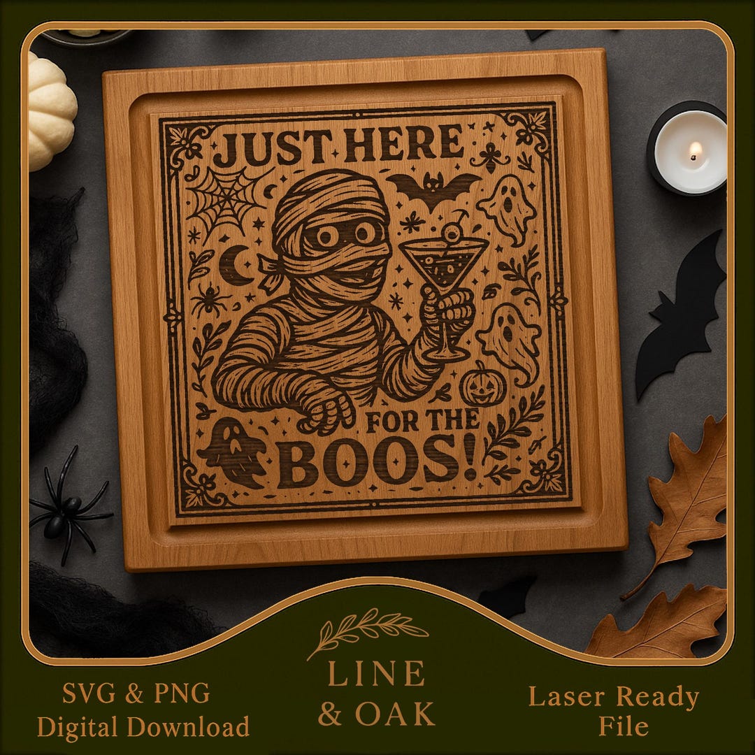 Just Here for the Boos Mummy SVG & PNG File Spooky Martini Ghosts ...