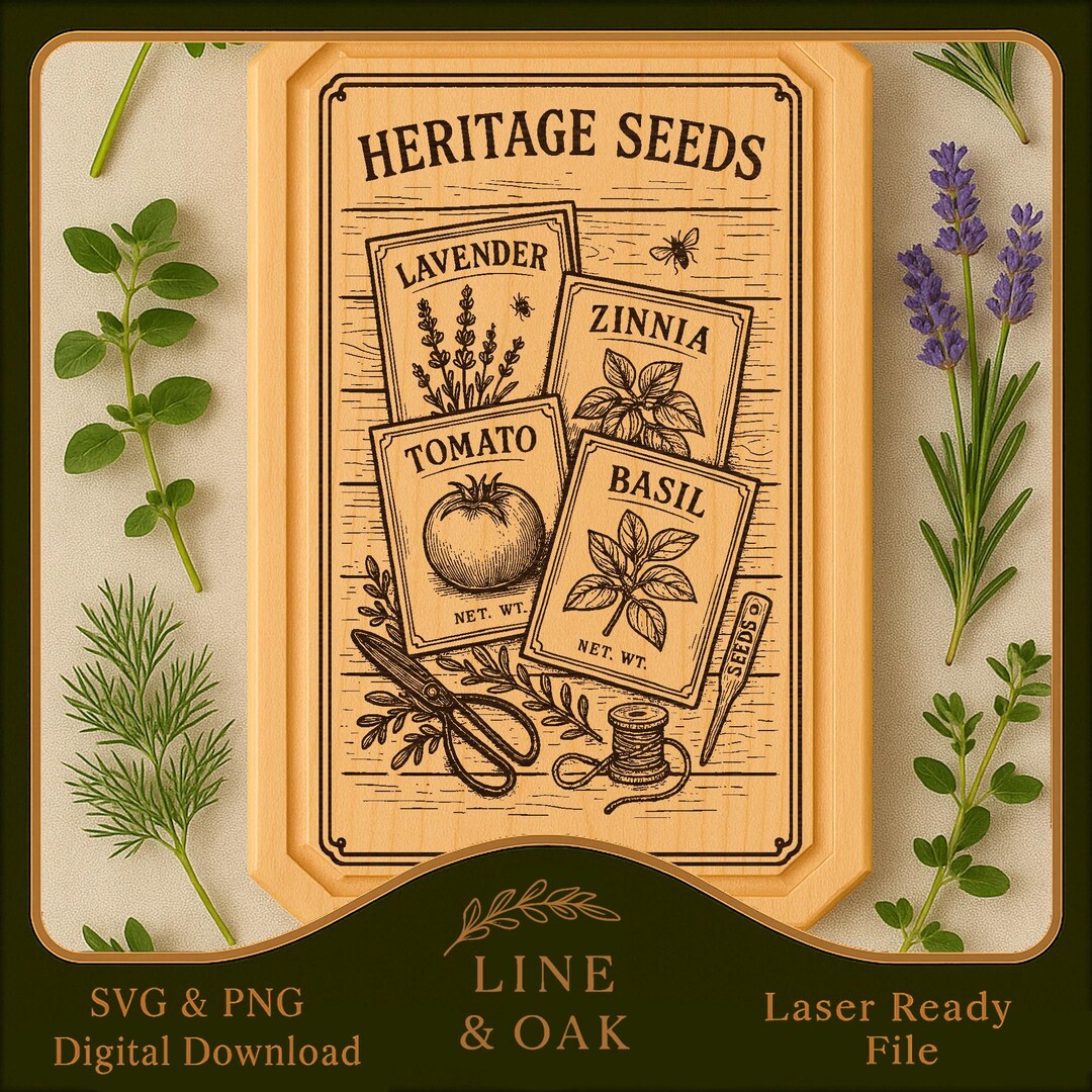 Vintage Seed Packet SVG: Heritage Seeds Farmhouse Design (digital ...