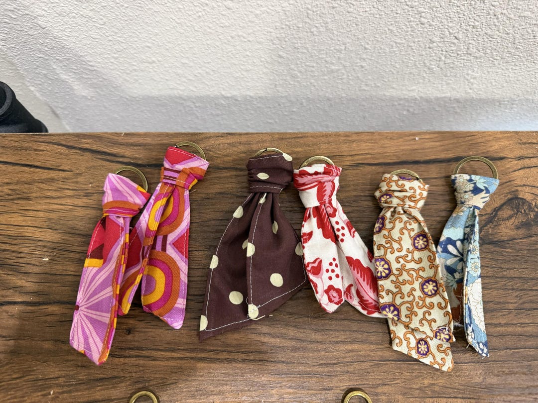 Repurposed Fabric Tie Key Fobs - Etsy