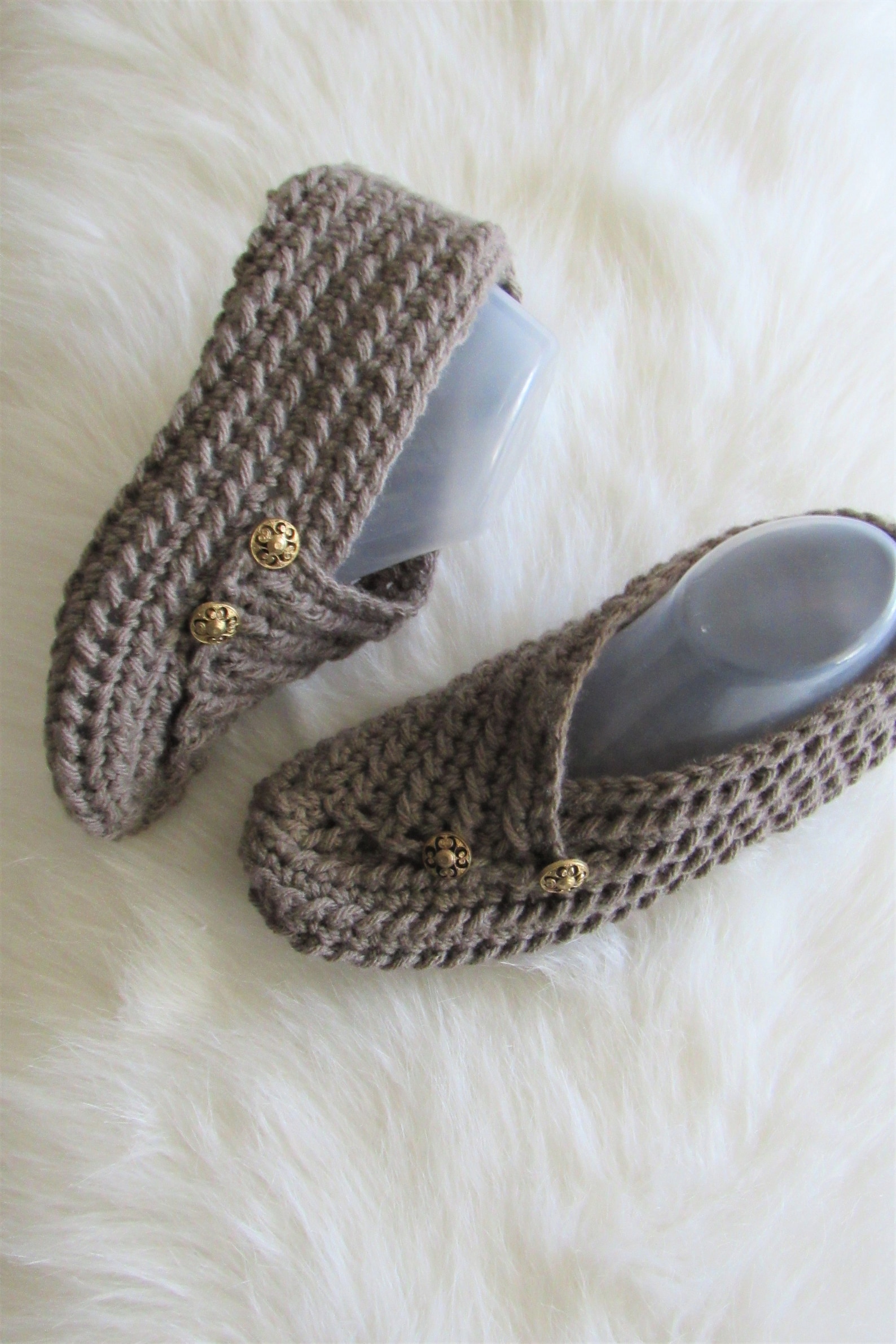 Crochet Slippers From a Rectangle, Crochet Slipper Pattern, in US Sizes ...