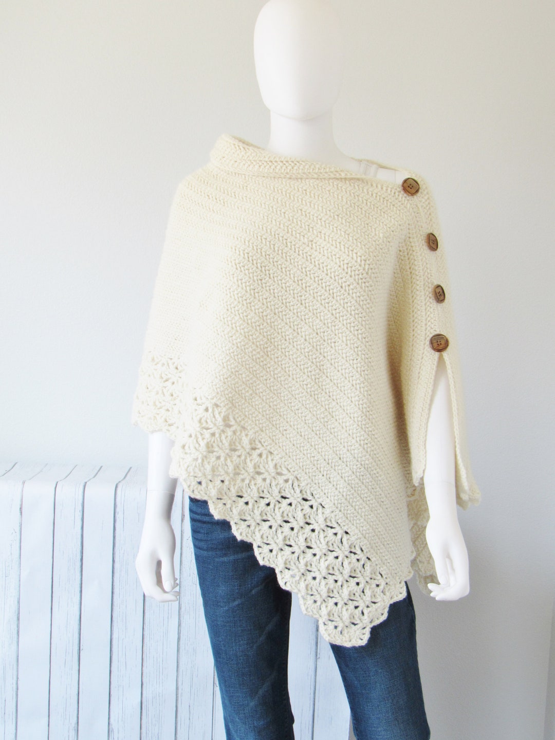 Crochet Poncho Pattern for Women, Easy Crochet Poncho From a Rectangle ...