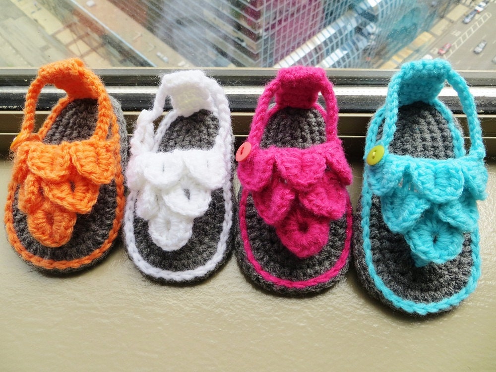 Crochet Pattern, Crochet Baby Sandals Pattern, Crocodile Stitch Booties ...