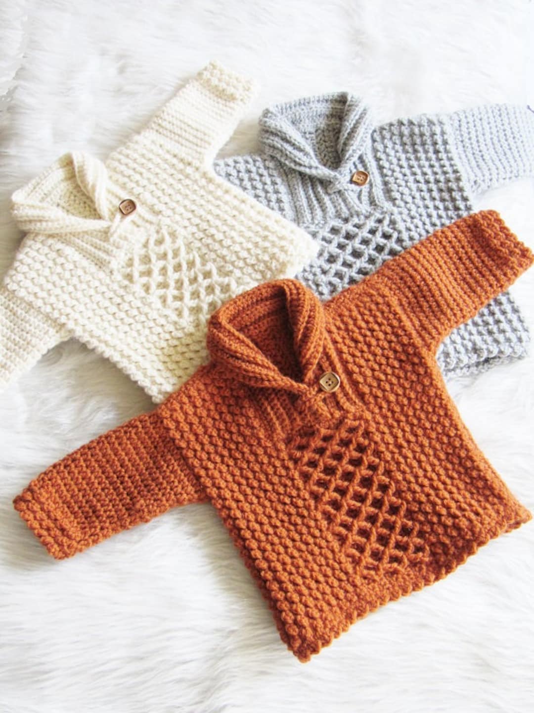 Crochet Sweater Pattern for Baby and Toddler, 0-3 Months to 3/4T ...