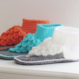 Crochet Slipper Pattern,crochet Crocodile Stitch Sandals Pattern ...