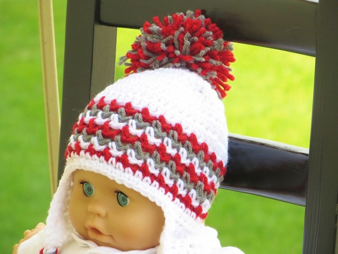 Crochet Ear Flap Hat Pattern, Crochet Baby Pattern, Crochet Hat Pattern ...
