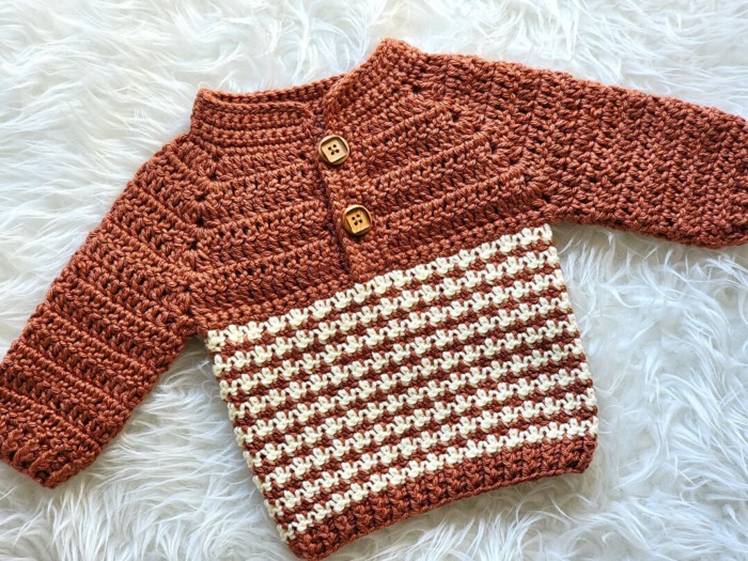 Crochet Sweater Pattern for Baby and Toddler, 0-3 Months to 3/4T ...