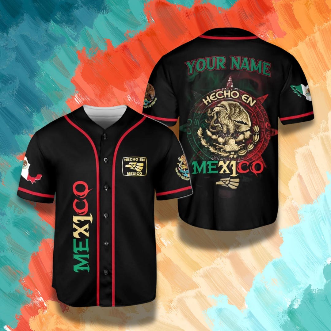 Custom Mexico Baseball Jersey: Aztec Eagle, Personalized Name - Etsy