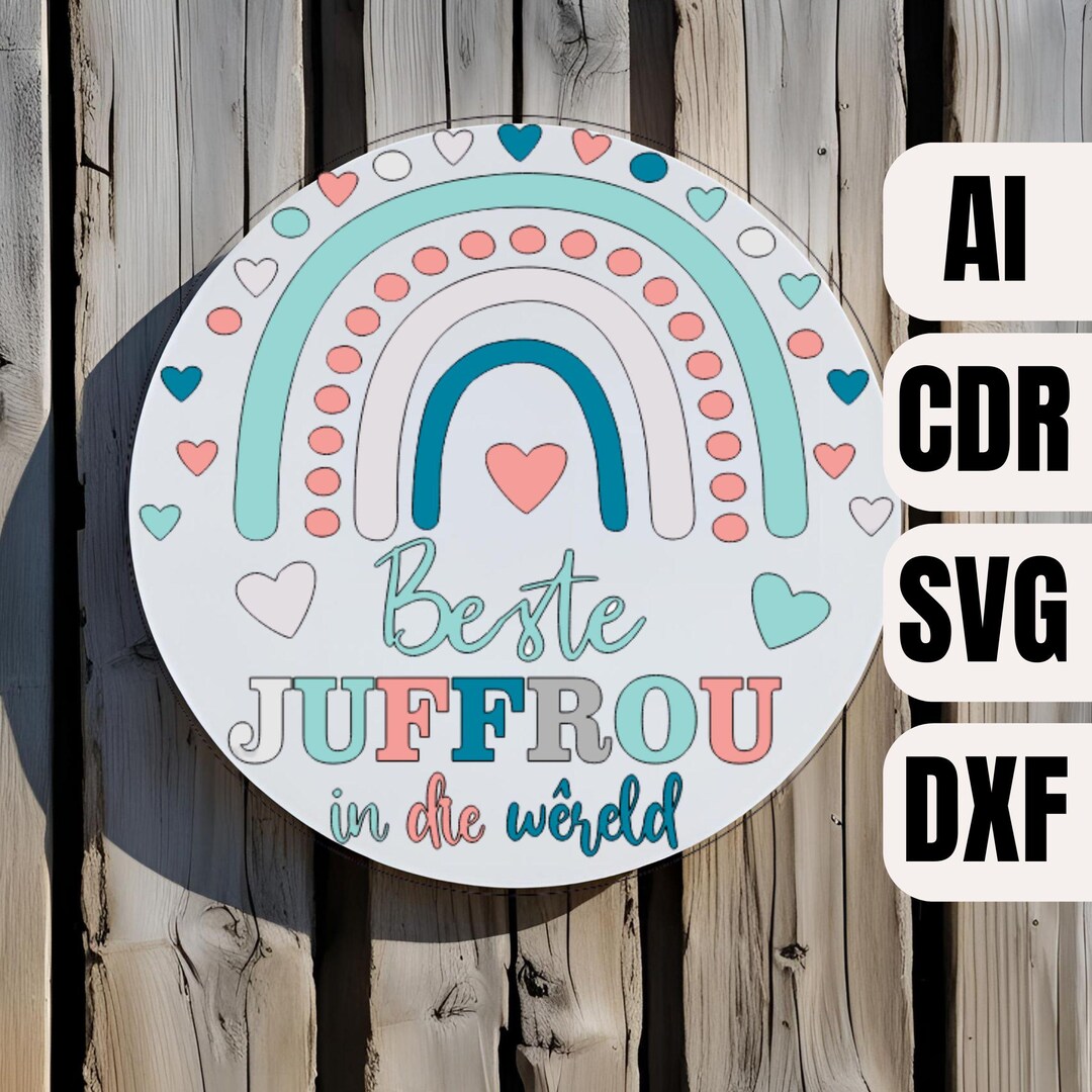 Laser Cut Digital File | Afrikaans Teacher Door Sign | Laser Cut ...