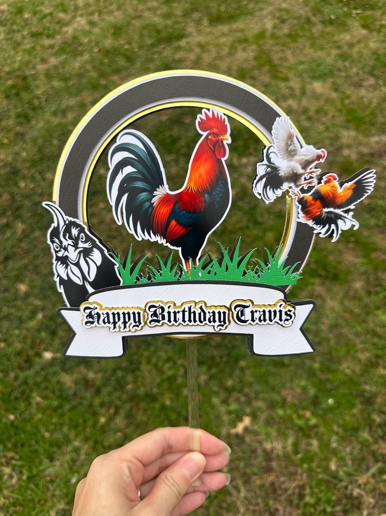 Rooster Cake Topper Happy Birthday, Feliz Cumpleaños Decorations. - Etsy