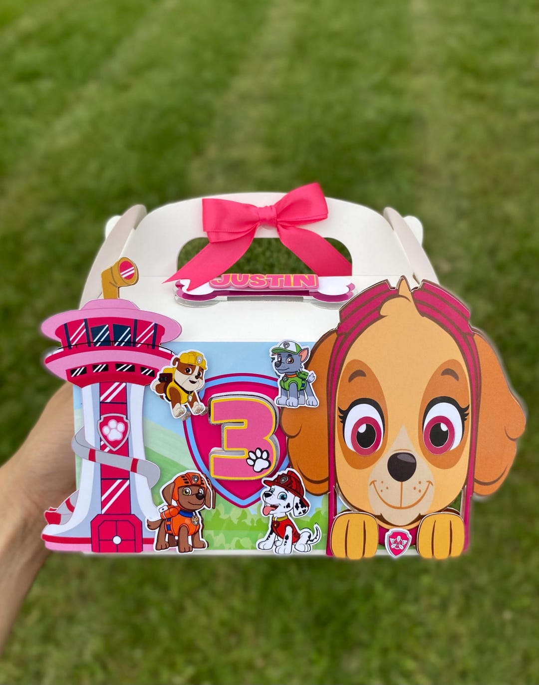 Personalized Treat Box | Pink, Blue Dogs - Etsy