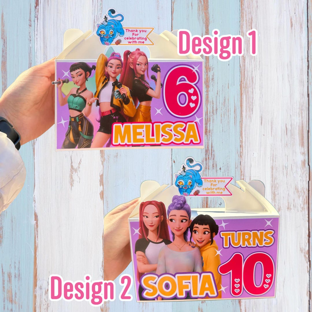 12pack Kpop Girl Group Favor Boxes – Personalized Anime Birthday Treat ...