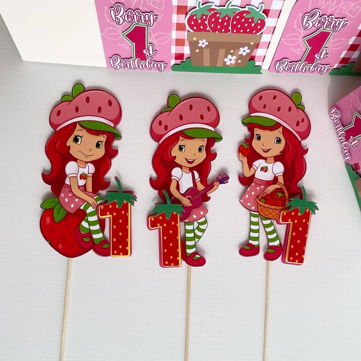 Strawberry Theme Centerpiece Topper: Handmade Cardstock Decoration - Etsy