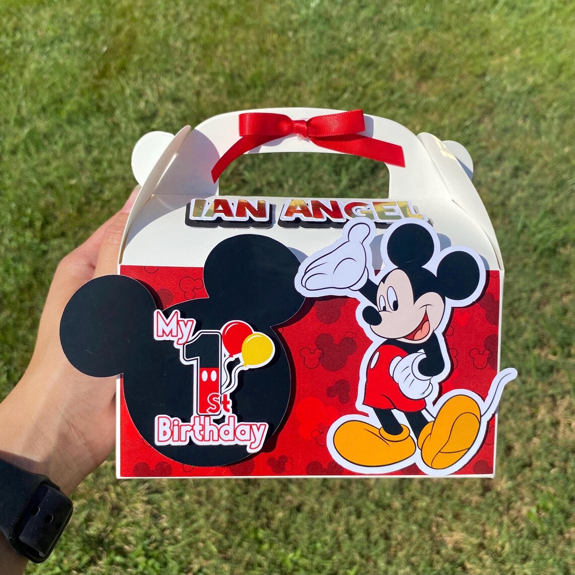 Mouse Favor Boxes , Gable Boxes | Personalized Treat Box | Black | Red ...