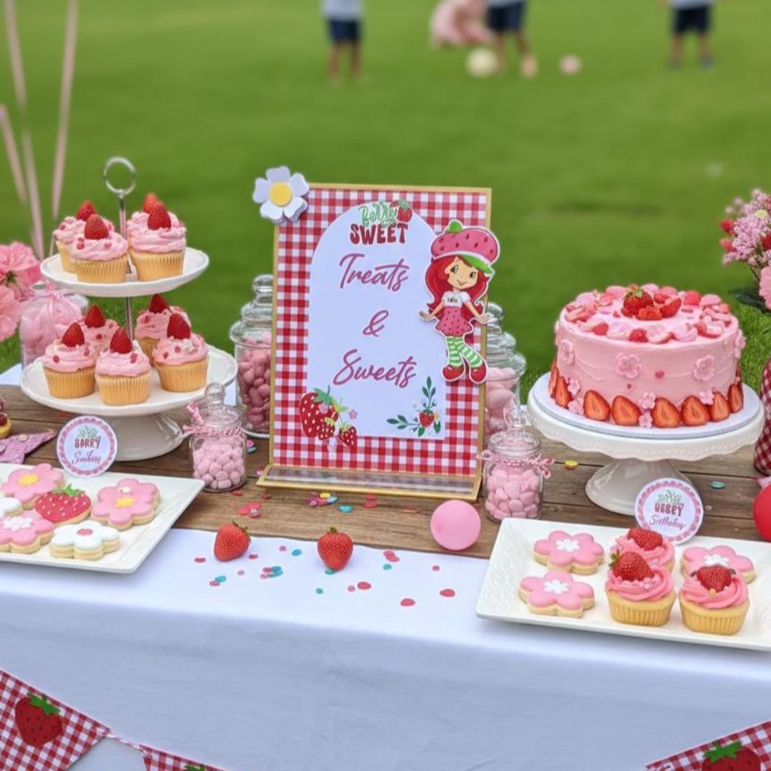 Strawberry Theme Table Sign: Acrylic Framed Decoration - Etsy
