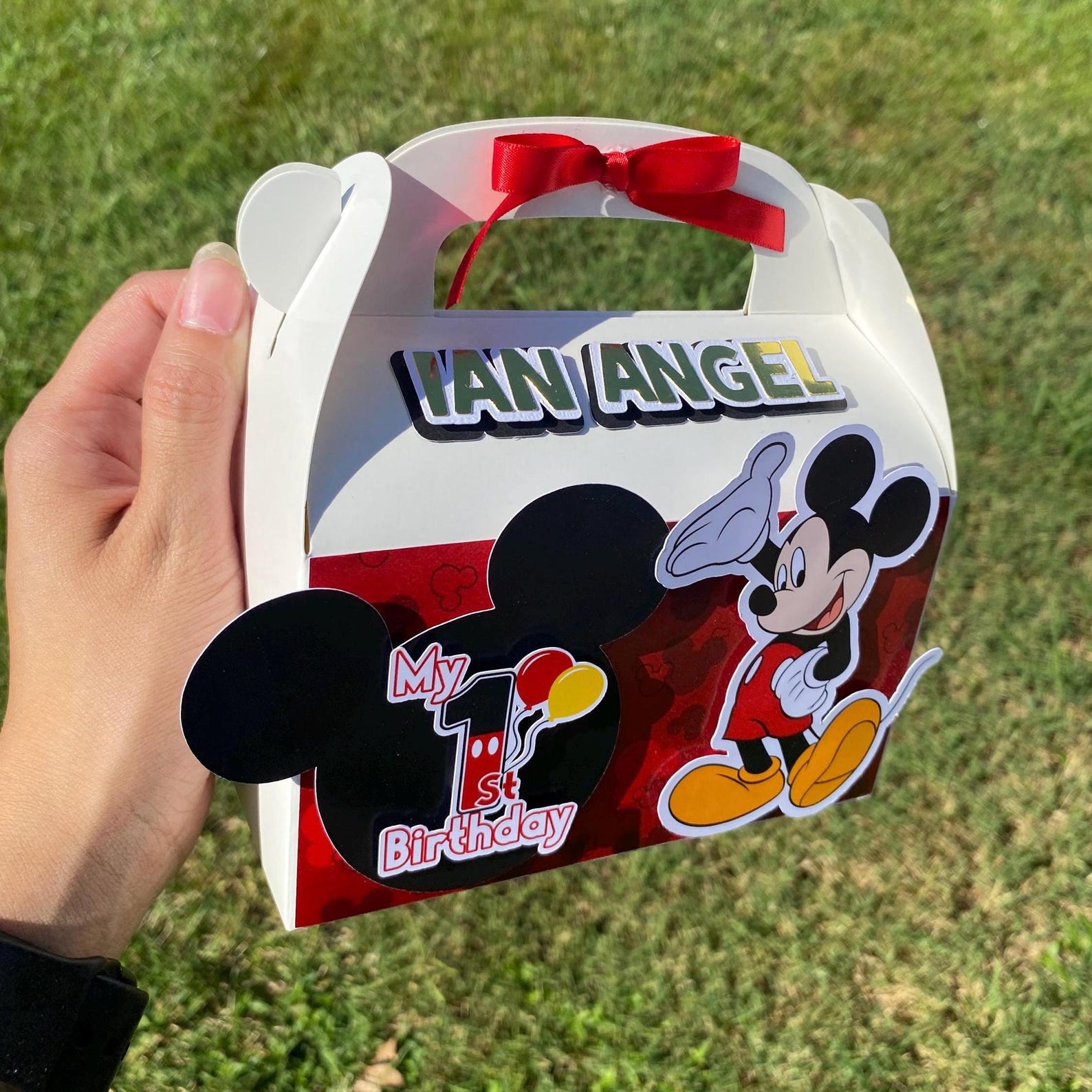Mouse Favor Boxes , Gable Boxes | Personalized Treat Box | Black | Red ...