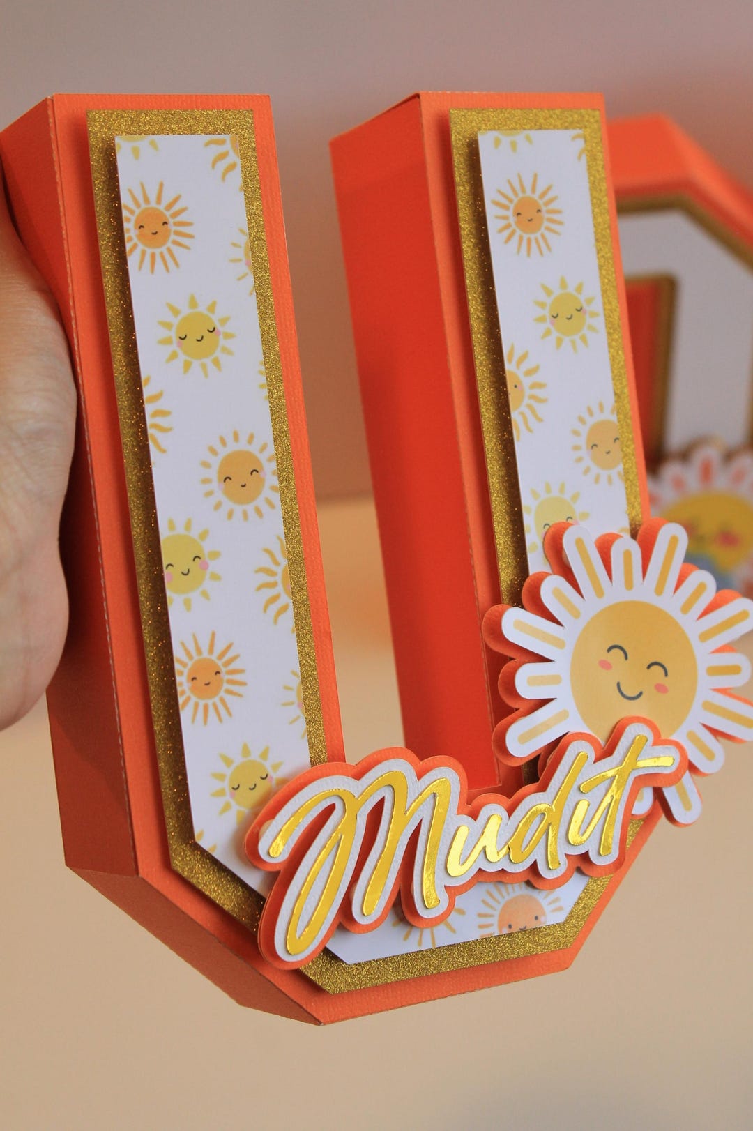 3D Sunshine Letters: Personalized Cardstock Party Decor - Etsy
