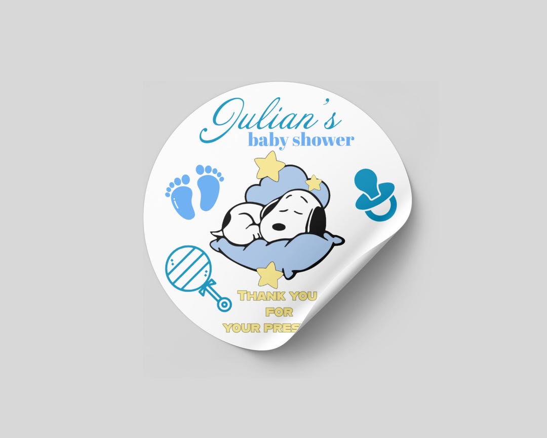 Puppy Stickers , Baby Shower Boy Waterproof 2" Round Stickers - Etsy