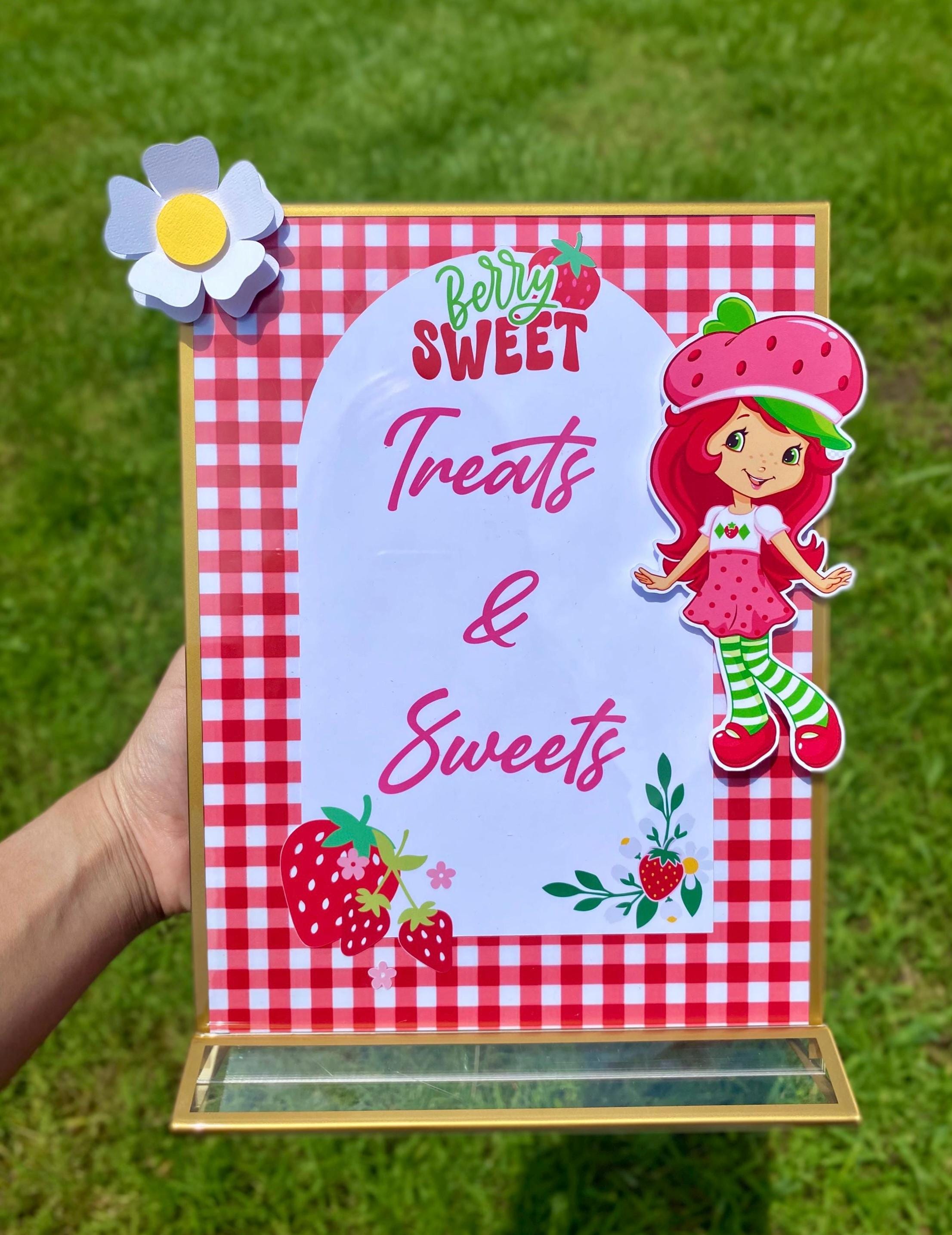 Strawberry Theme Table Sign: Acrylic Framed Decoration - Etsy