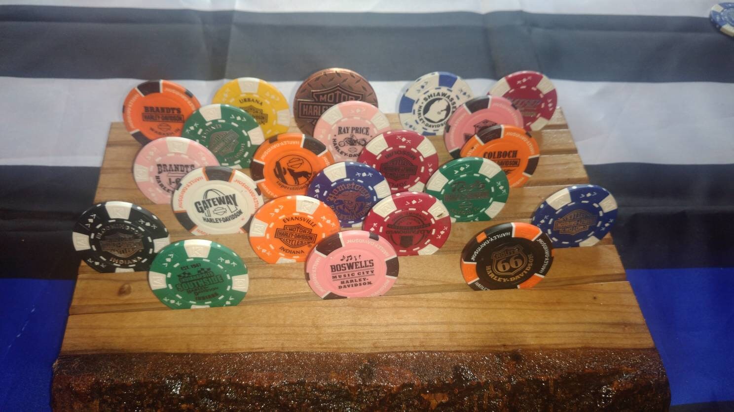Challenge Coin/harley Davidson Poker Chip Display - Etsy