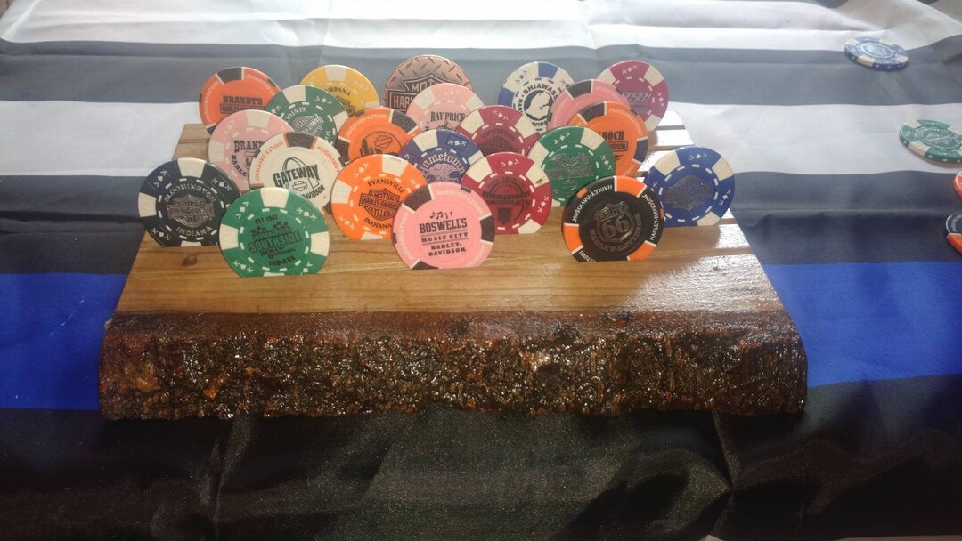 Challenge Coin/harley Davidson Poker Chip Display - Etsy
