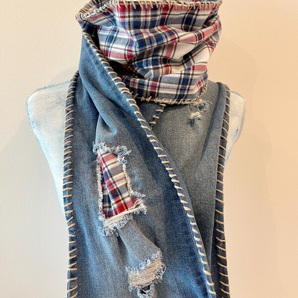 Denim Scarf - Etsy