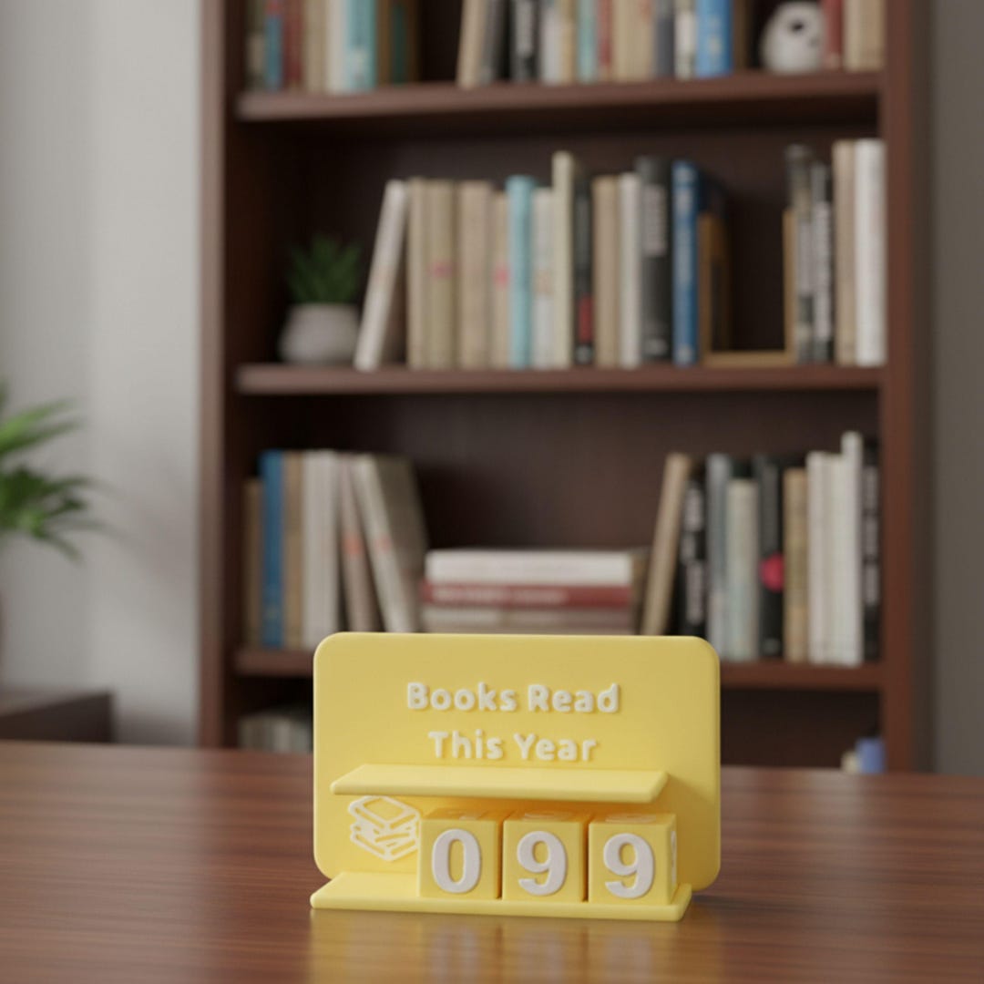 Personalized Books Read Counter, Yellow Reading Tracker Decor, Book ...