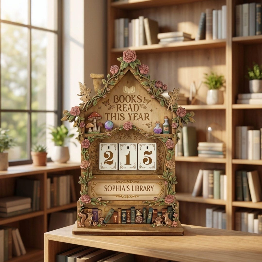 Personalized Book Counter Reading Tracker, Books Read This Year Decor ...