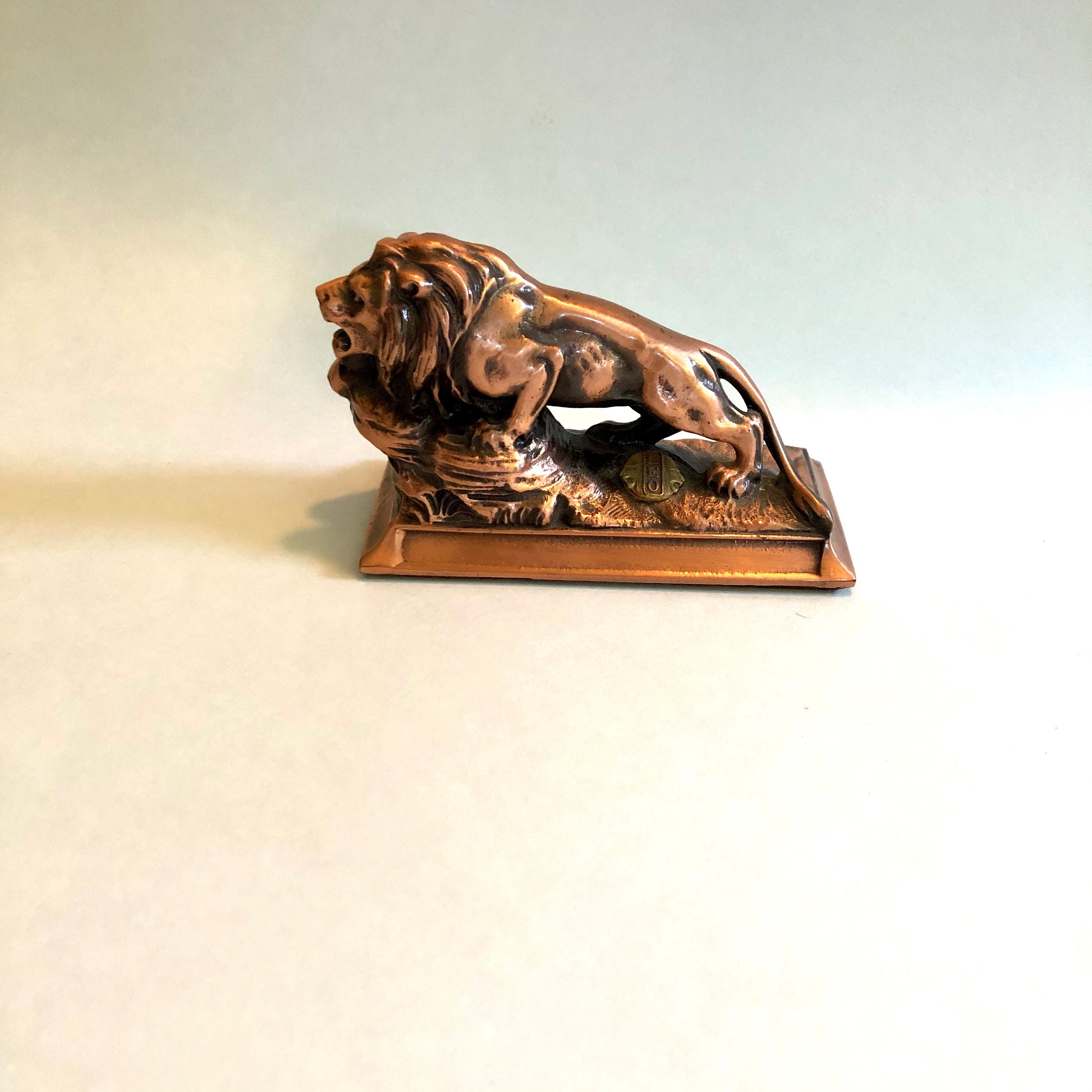 Art & Collectibles Trophies & Awards Lions Club Copper Tone Metal 3D ...