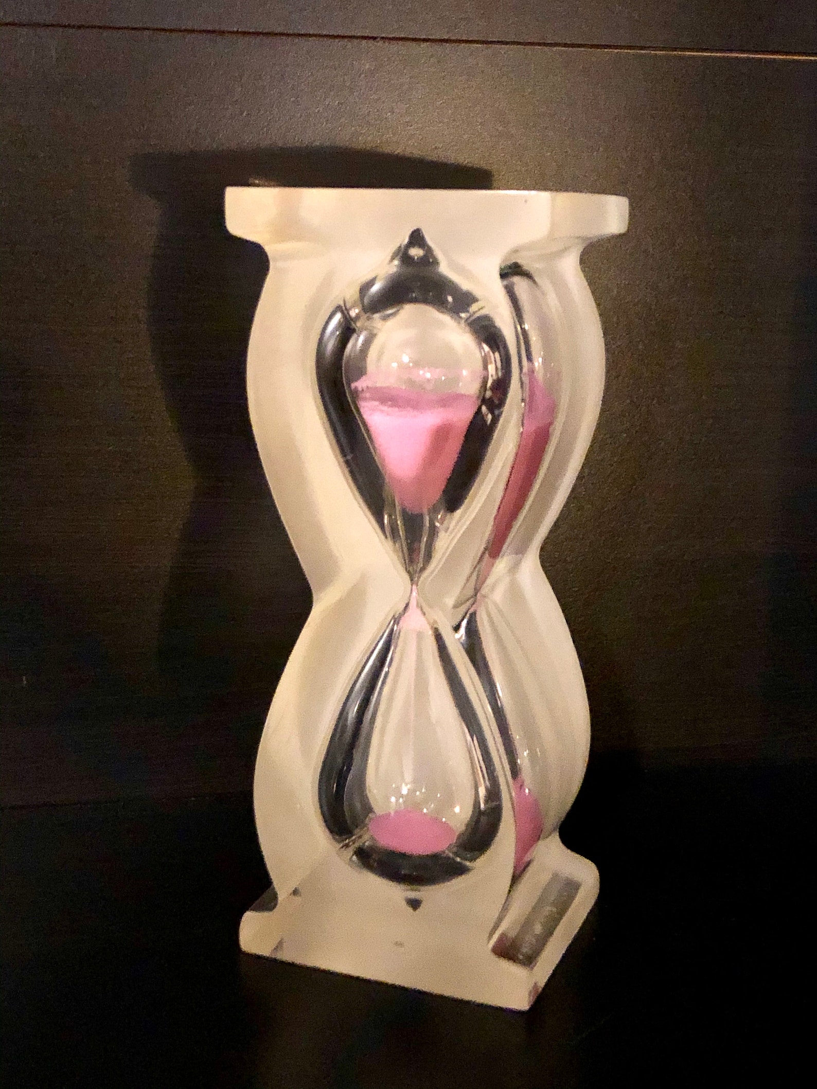 Vintage Large Op Art Hourglass Encased in Resin Lucite Pink | Etsy