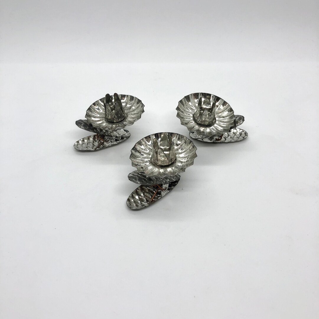 Set of 3 Vintage Silver Christmas Tree Candle Clips - Etsy Australia