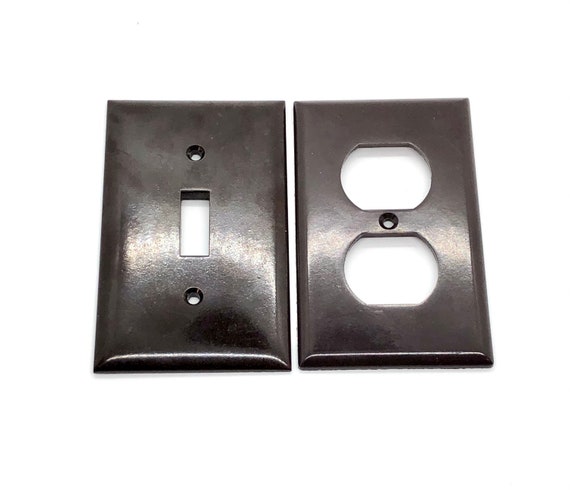 Two Smooth Espresso Bean Brown Bakelite Covers | Etsy