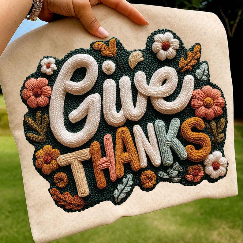 Give Thanks Png, Thankful Png, Yarn Thanksgiving Png, Preppy Fall Png ...