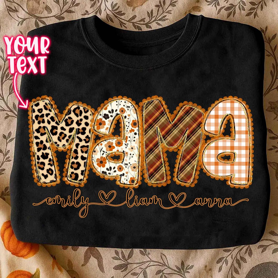 Personalized Fall Mama Png, Fall Custom Name Png, Custom Thanksgiving ...