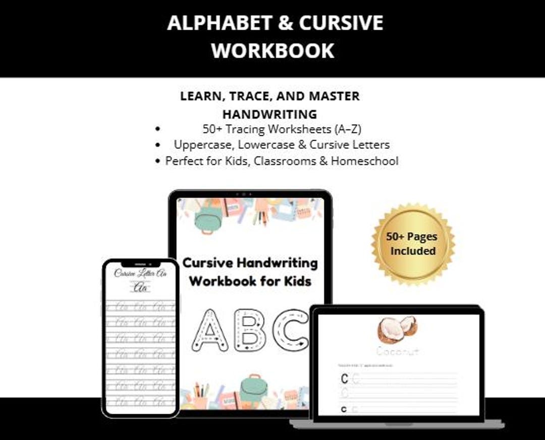 Alphabet & Cursive Writing Practice Bundle | 50+ Tracing Worksheets ...