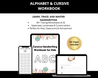 Alphabet & Cursive Writing Practice Bundle | 50+ Tracing Worksheets ...