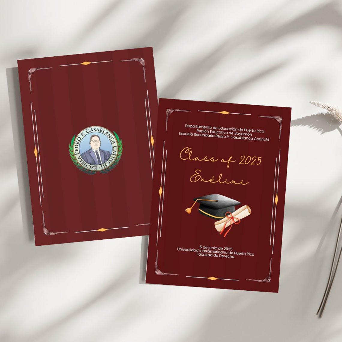 Graduation Program Seniors 2025 Cover and Backcover - Etsy