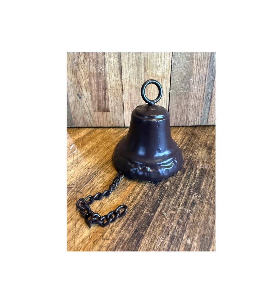 Vintage Cast Iron Dinner Bell Powder Coated Brown 4” Farmhouse Chic - Etsy