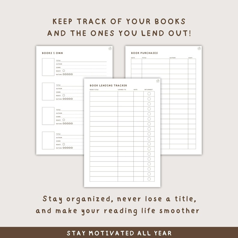 Digital Reading Journal: Book Review & Tracker, Bookshelf Log ...