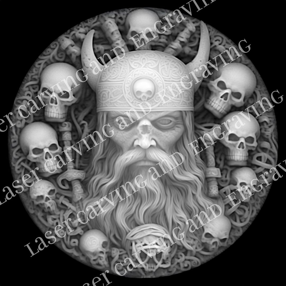 Viking Skull Depth Map for Laser - Etsy