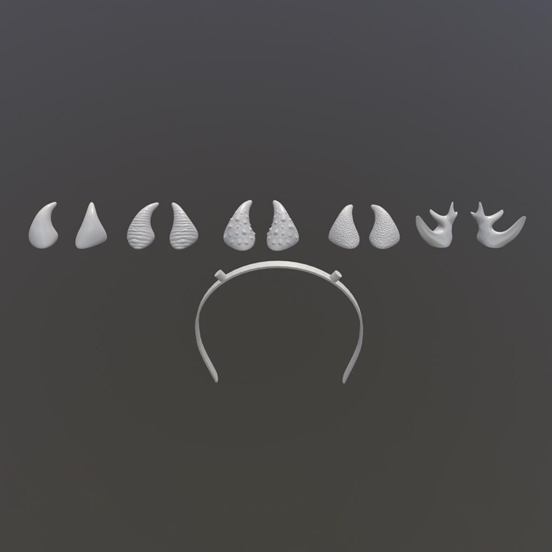 Mini Fantasy Horns Collection – Modular Headband & Forehead Horns (5 ...