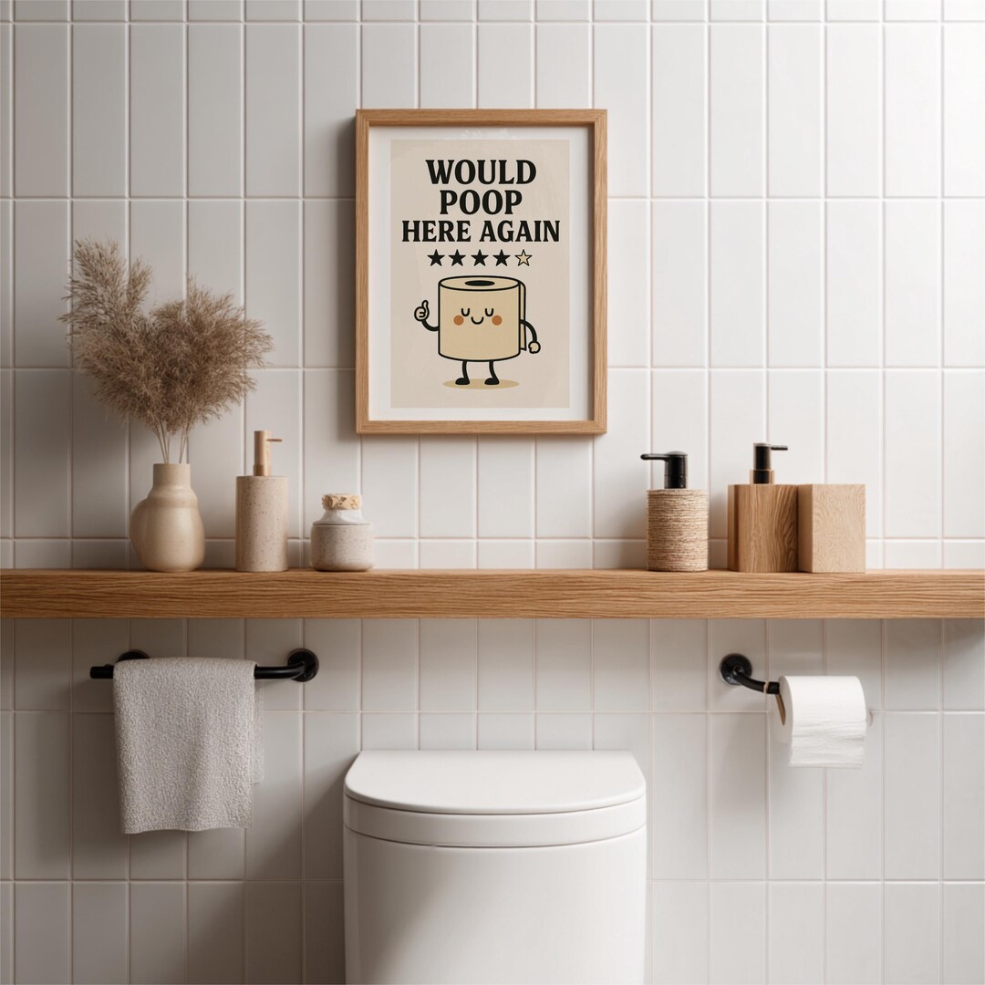 Funny Bathroom Wall Art - Sometimes I Sit and Think Poster - Toilet ...