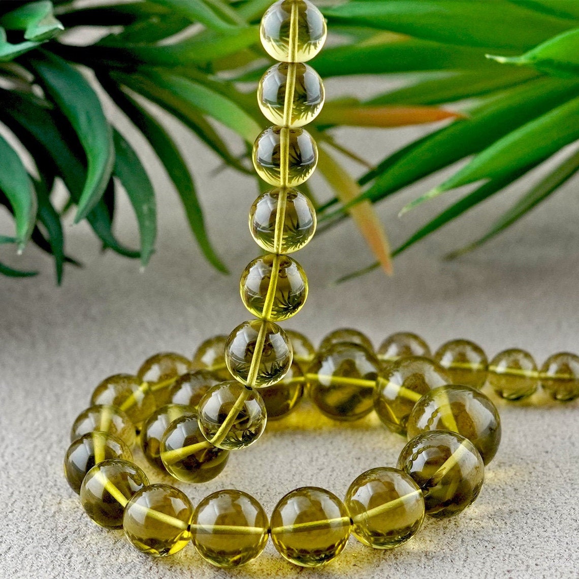 Natural Olive Quartz 10-18mm Smooth Round Shape Gemstone Beads | Etsy