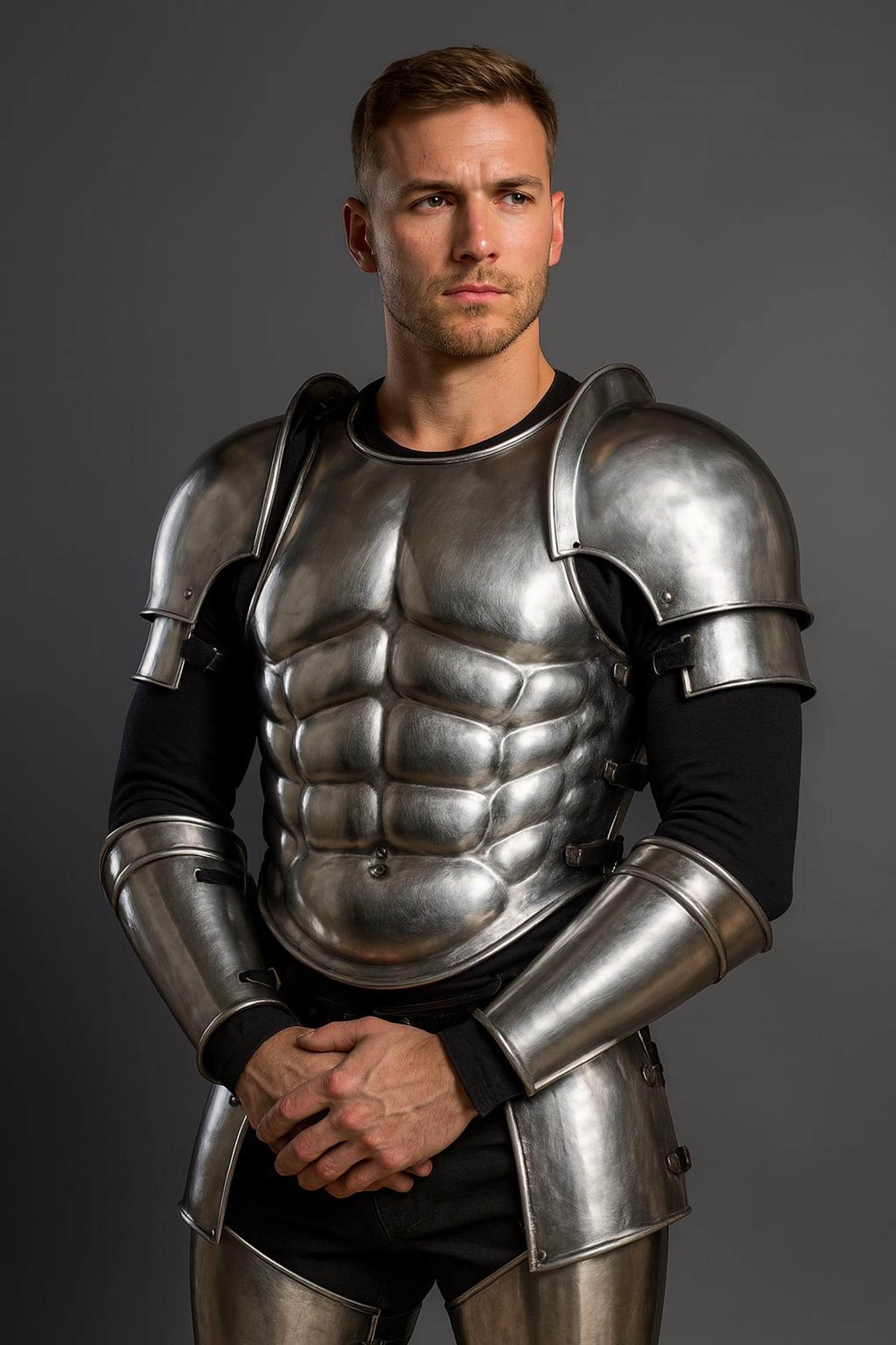 Medieval Knight Steel Muscle Cuirass With Pauldrons, Cosplay Armor ...