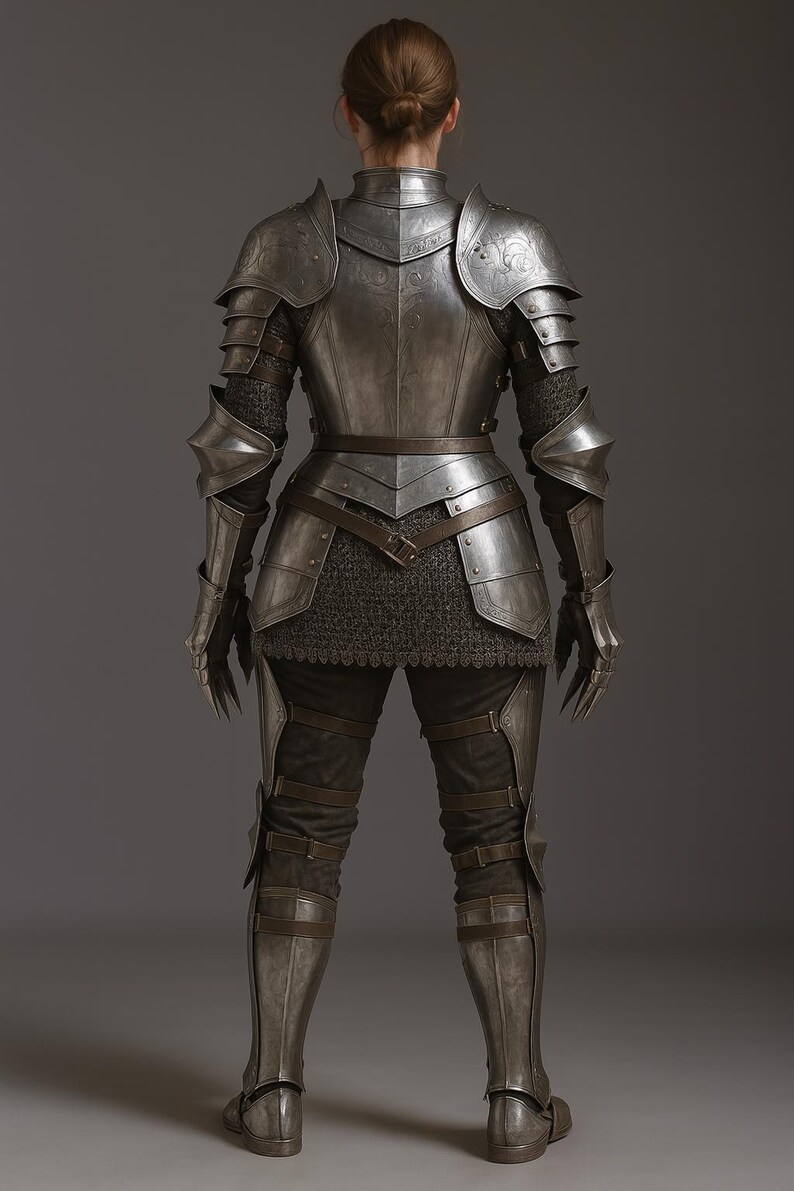 Handmade Women's Medieval Armor: Steel Pauldrons, Gorget & Corset - Etsy