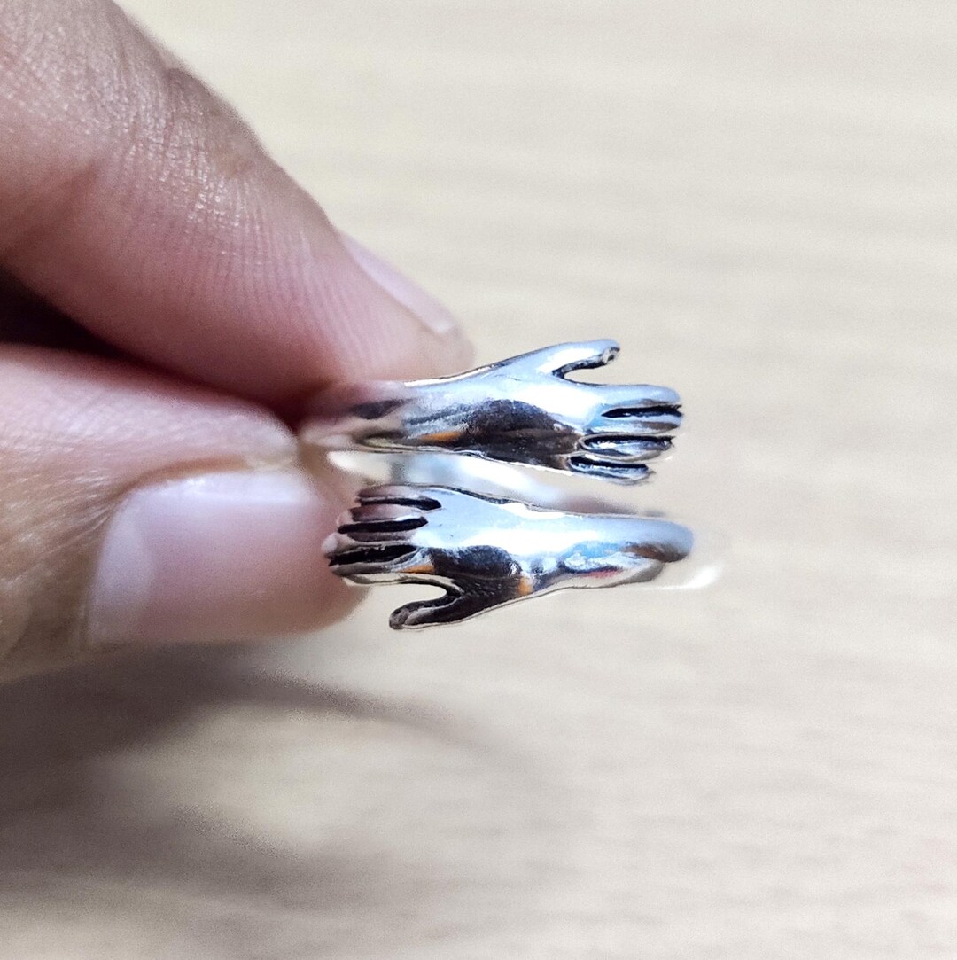 The Hug Ring, Beautiful Texture Ring, Charm Ring, 925 Sterling Silver ...