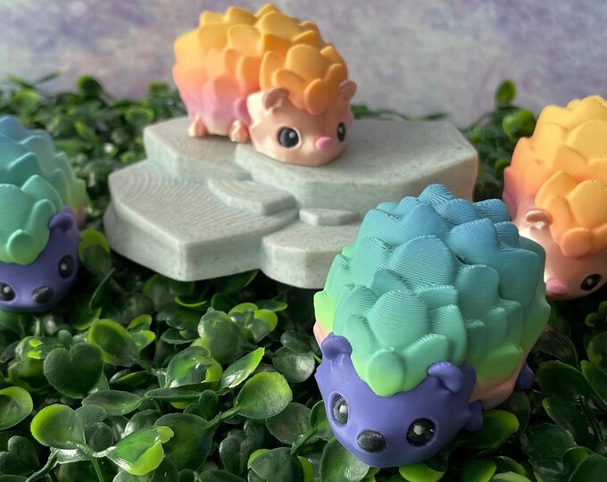 3d Printed Hedgehog Articulated Flexi Fidget Layers in Green Anxiety Relief - Etsy